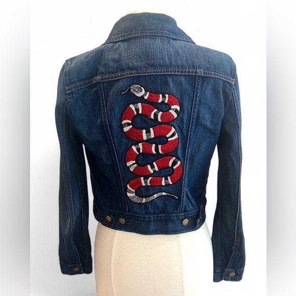Levi's | Jackets & Coats | Levis Denim Jacket With Snake Patch Size ...